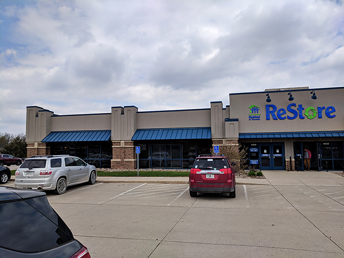 The ReStore's exterior promises nothing fancy, just extraordinary deals. This unassuming building houses renovation dreams at recession-friendly prices.