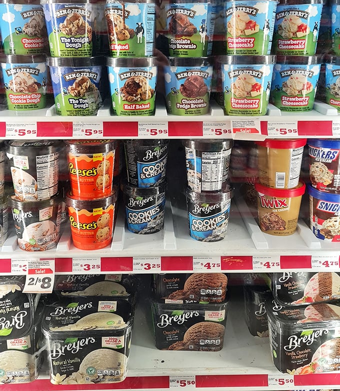 The frozen dessert section &ndash; where Ben & Jerry's meets Breyers in a cold comfort showdown that makes 110-degree days bearable again.