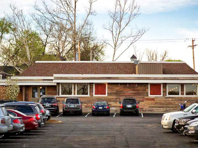 The Shack's exterior in daylight reveals its humble charm. Like a breakfast speakeasy, only the initiated know what deliciousness awaits inside.