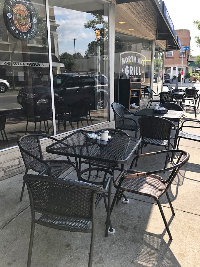 Outdoor seating for those perfect Wisconsin days when the sun decides to cooperate. Fresh air makes everything taste better, especially diner classics.