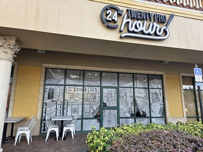 From the outside, Twenty Pho Hour hints at the alternate dimension waiting within. Like finding a portal to Narnia, but with better noodles.