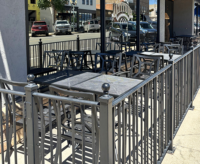 The outdoor patio beckons with promises of people-watching and fresh air &ndash; the perfect appetizer before the main event inside.