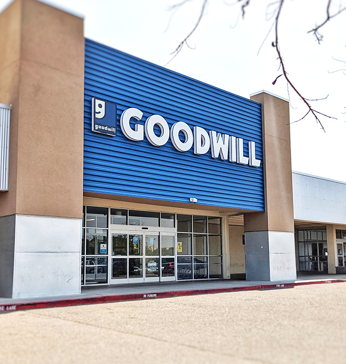 The distinctive blue and tan exterior serves as a landmark for Albuquerque bargain hunters. A beacon of thrift in the Land of Enchantment.