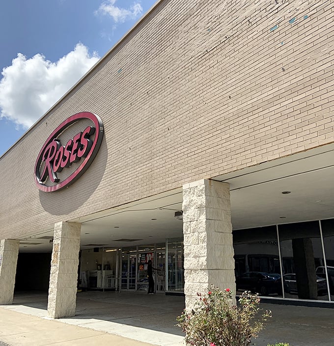 The welcoming entrance to deal-seeker heaven, where that red oval sign has become synonymous with stretching dollars to their maximum potential.