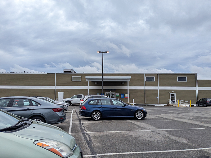 The parking lot view on approach&mdash;like seeing Oz on the horizon for bargain hunters with big dreams and small budgets.