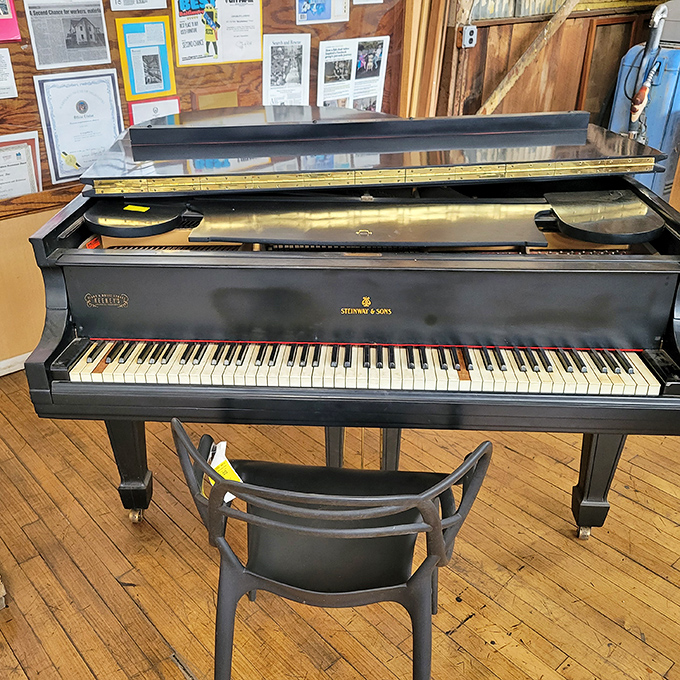 A Steinway grand piano that's played more notes than most of us have had hot meals. Some lucky bargain hunter will strike a chord and a deal.