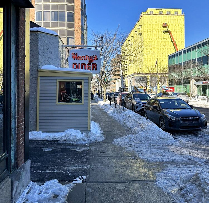 Even in the depths of a Vermont winter, Henry's stands ready to warm frozen souls with hot coffee and pancakes that could double as electric blankets.