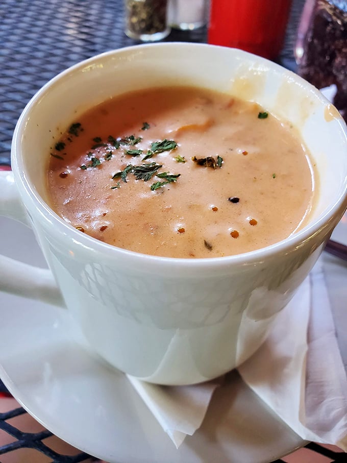 She-crab soup so velvety and rich it should come with its own warning label: "May cause spontaneous sighs of contentment."