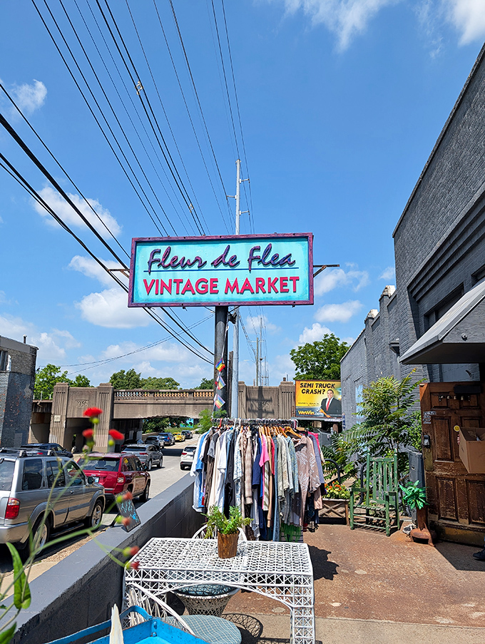 Not just a sign, but a beacon for treasure hunters navigating Louisville's vintage landscape with style and purpose.