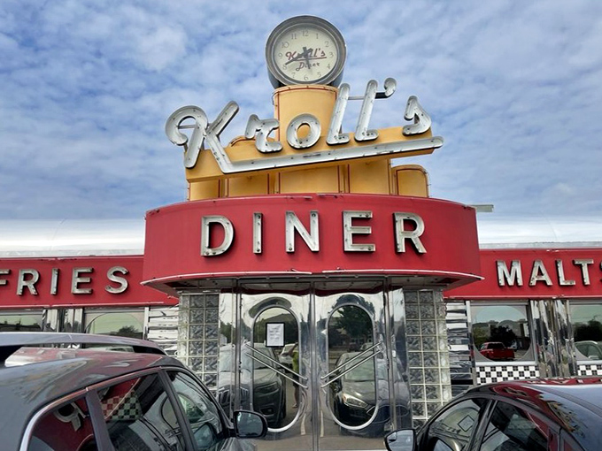 That iconic Kroll's sign doesn't just mark a restaurant—it's a beacon of hope for hungry travelers and a landmark of North Dakota's comfort food landscape.