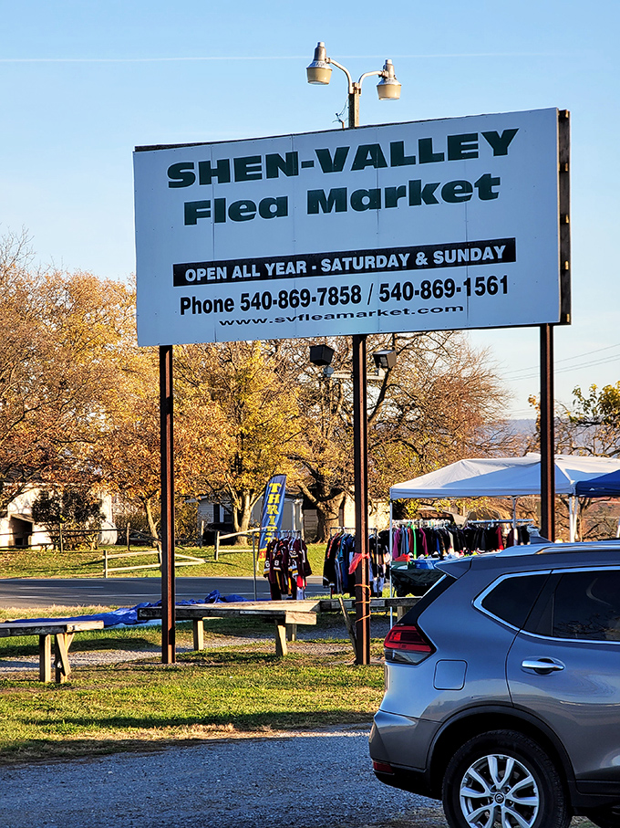 The sign says it all&mdash;open year-round for treasure hunting. Like a lighthouse for bargain seekers, it beckons from the roadside.