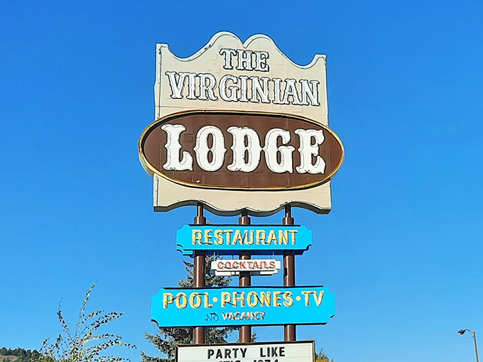 Not just a sign&mdash;a beacon of hope for hungry travelers. When you see this, you know salvation in the form of cinnamon rolls is near.