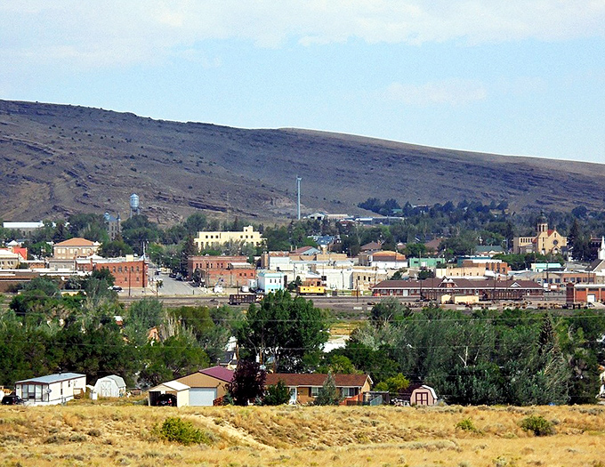 The town spreads across the high desert landscape, offering big sky views completely free of charge.