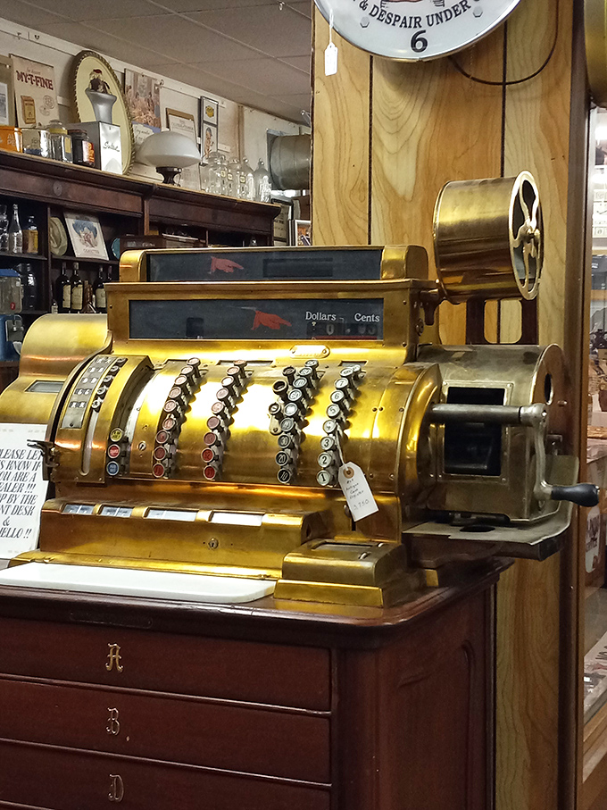 Before digital payments, this brass beauty calculated commerce with mechanical precision and a satisfying "ka-ching" soundtrack.