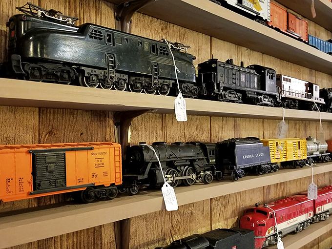 Model trains that transported grown men back to childhood faster than actual locomotives ever moved passengers. Each tiny car carries outsized nostalgia.