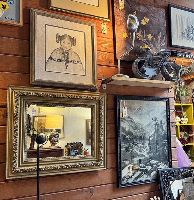 The wall art section: where someone else's grandmother, mountain vista, and gilded mirror can become your home's conversation pieces.