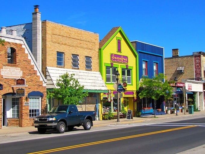 Bellaire's colorful downtown buildings house shops and eateries where conversations with strangers often lead to friendship.