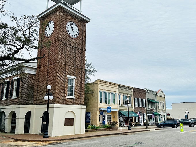 The clock tower stands sentinel over Georgetown's affordable downtown, where retirement feels like crossing a finish line, not starting a struggle.
