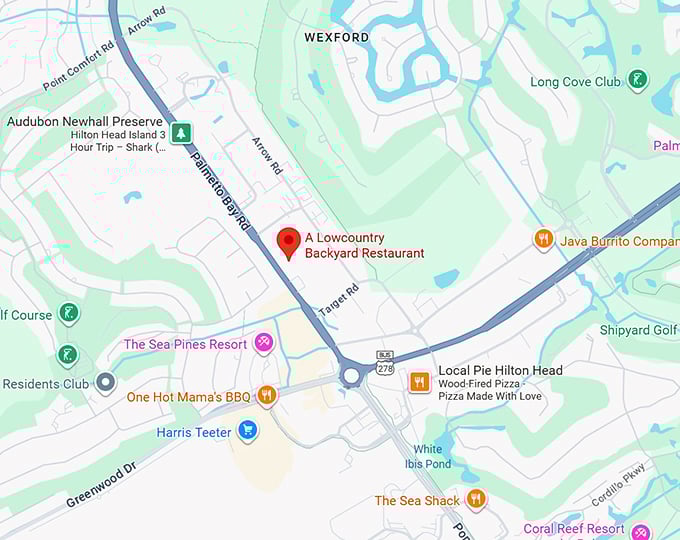 16. a lowcountry backyard restaurant map