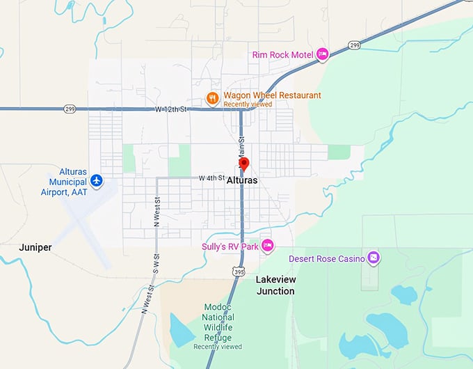 16. alturas, california map