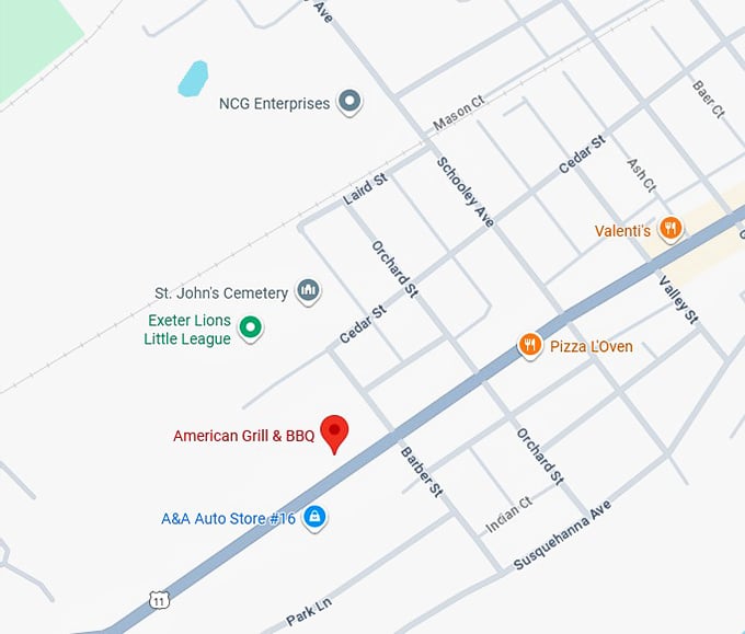 16. american grill & bbq map