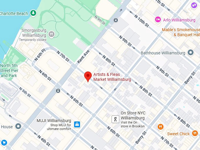 16. artists & fleas (williamsburg) map