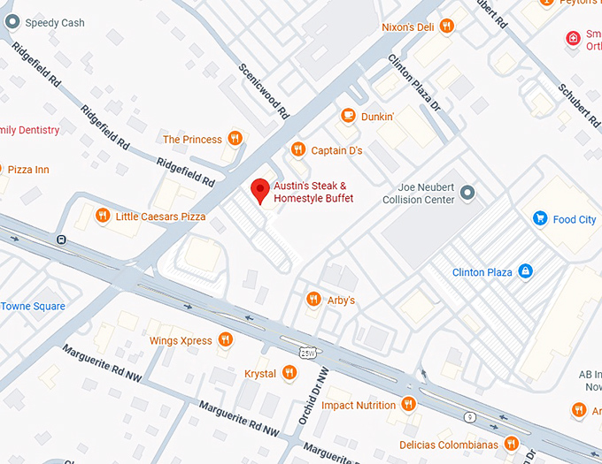 16. austin's steak & homestyle buffet map