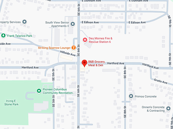 16. b&b grocery, meat & deli map
