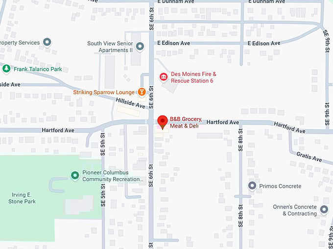 16. b&b grocery, meat & deli map