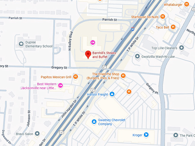 16. barnhill's steaks and buffet map