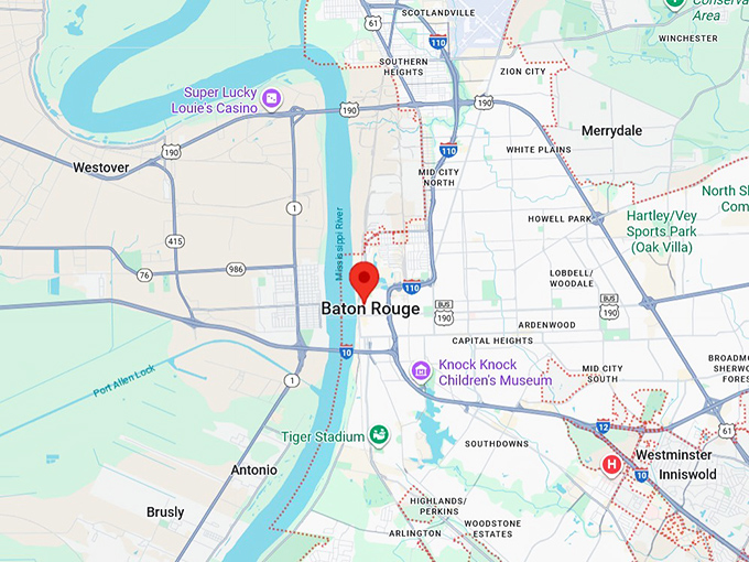 16. baton rouge, la map