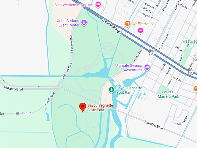 16. bayou segnette state park map