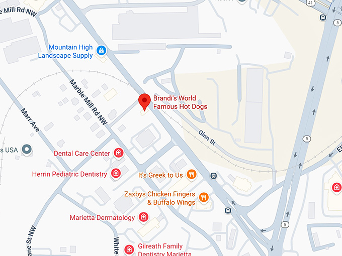 16. brandi's world famous hot dogs map