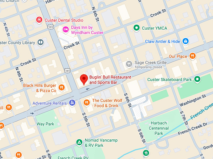 16. buglin' bull restaurant and sports bar map