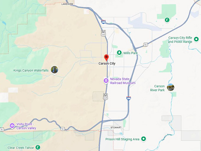 16. carson city nv map