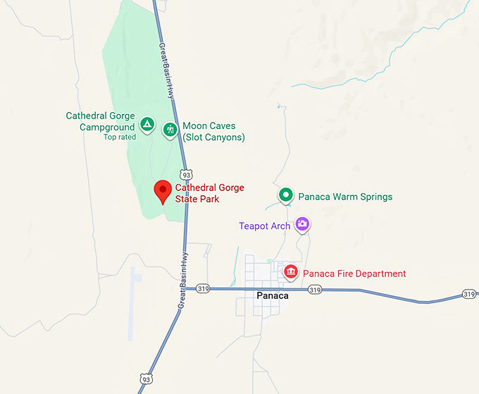 16. cathedral gorge state park map