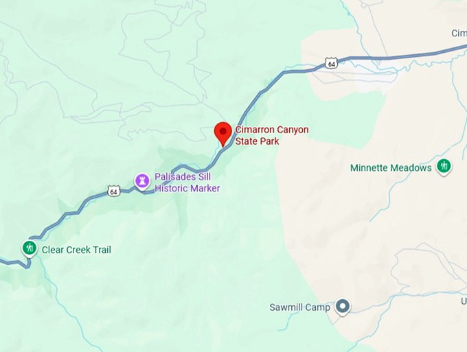 16. cimarron canyon state park map