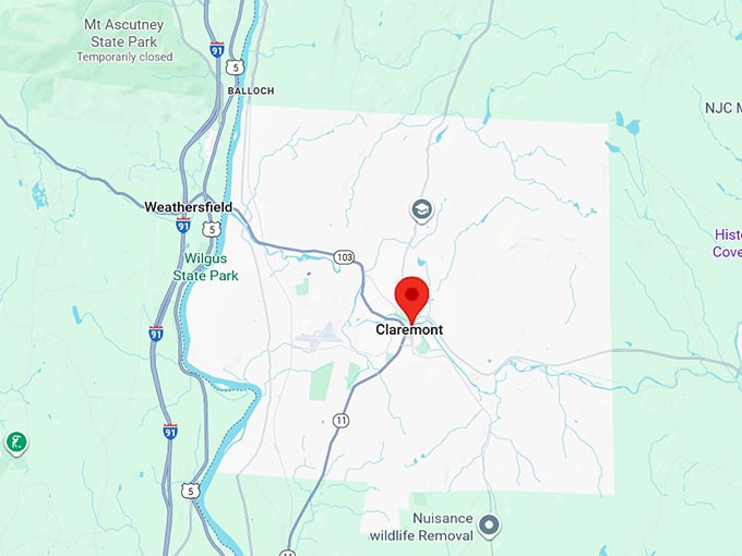 16. claremont nh map