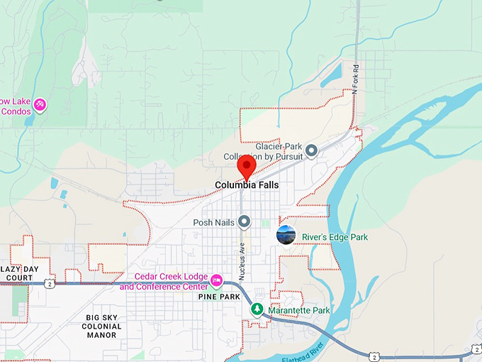 16. columbia falls, mt map
