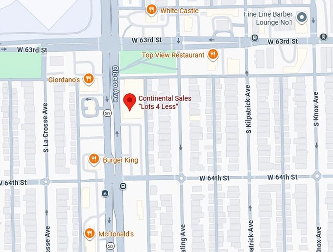 16. continental sales &ldquo;lots 4 less&rdquo; map