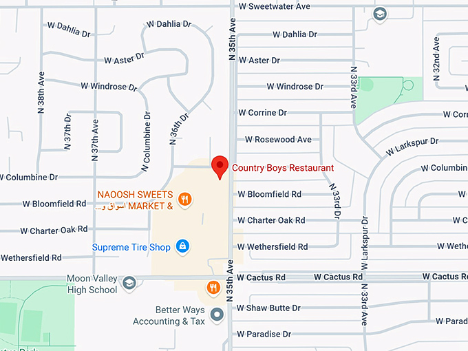 16. country boys restaurant map