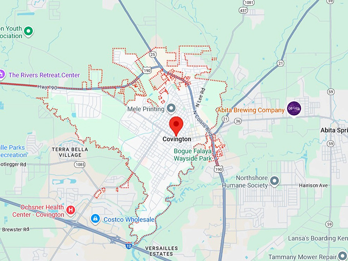 16. covington, la map