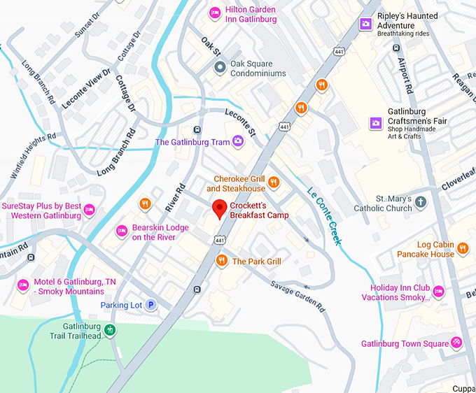 crockett's breakfast camp map