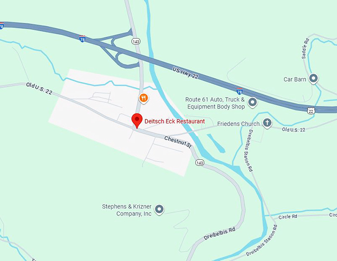 16. deitsch eck restaurant map