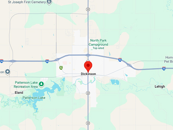 16. dickinson, nd map
