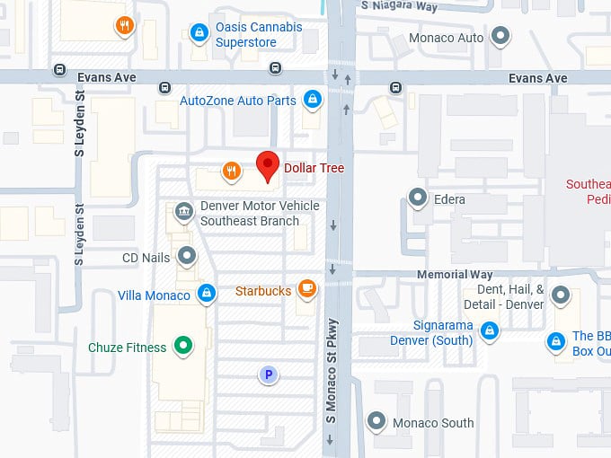 16. dollar tree (2223 s monaco st pkwy) map