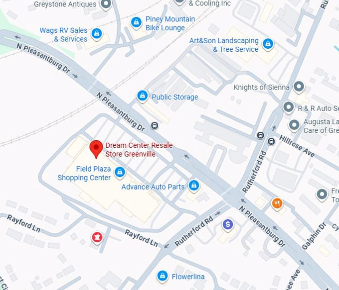 16. dream center resale store greenville map