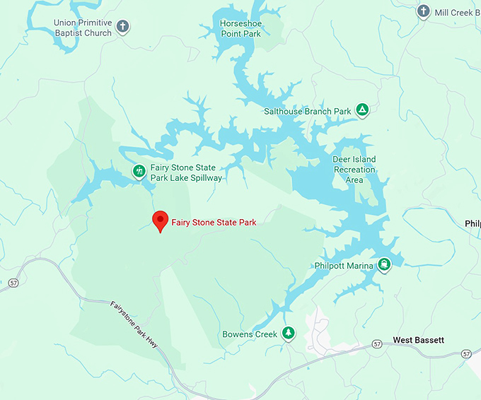 16. fairy stone state park map