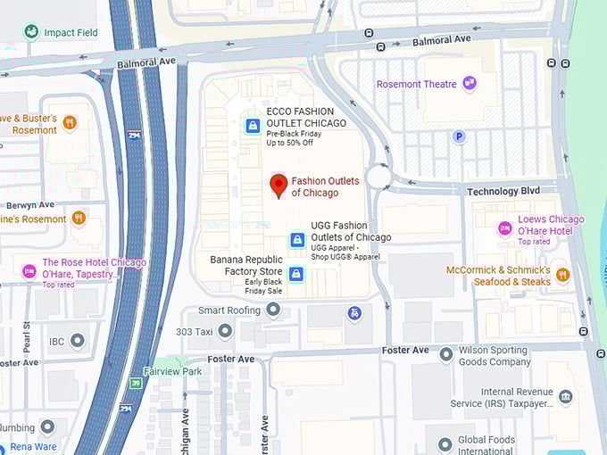 16. fashion outlets of chicago map