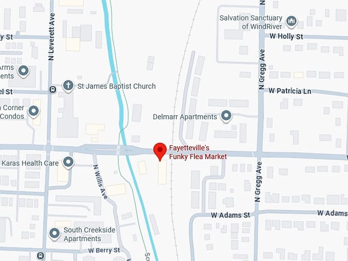 16. fayetteville's funky flea market map